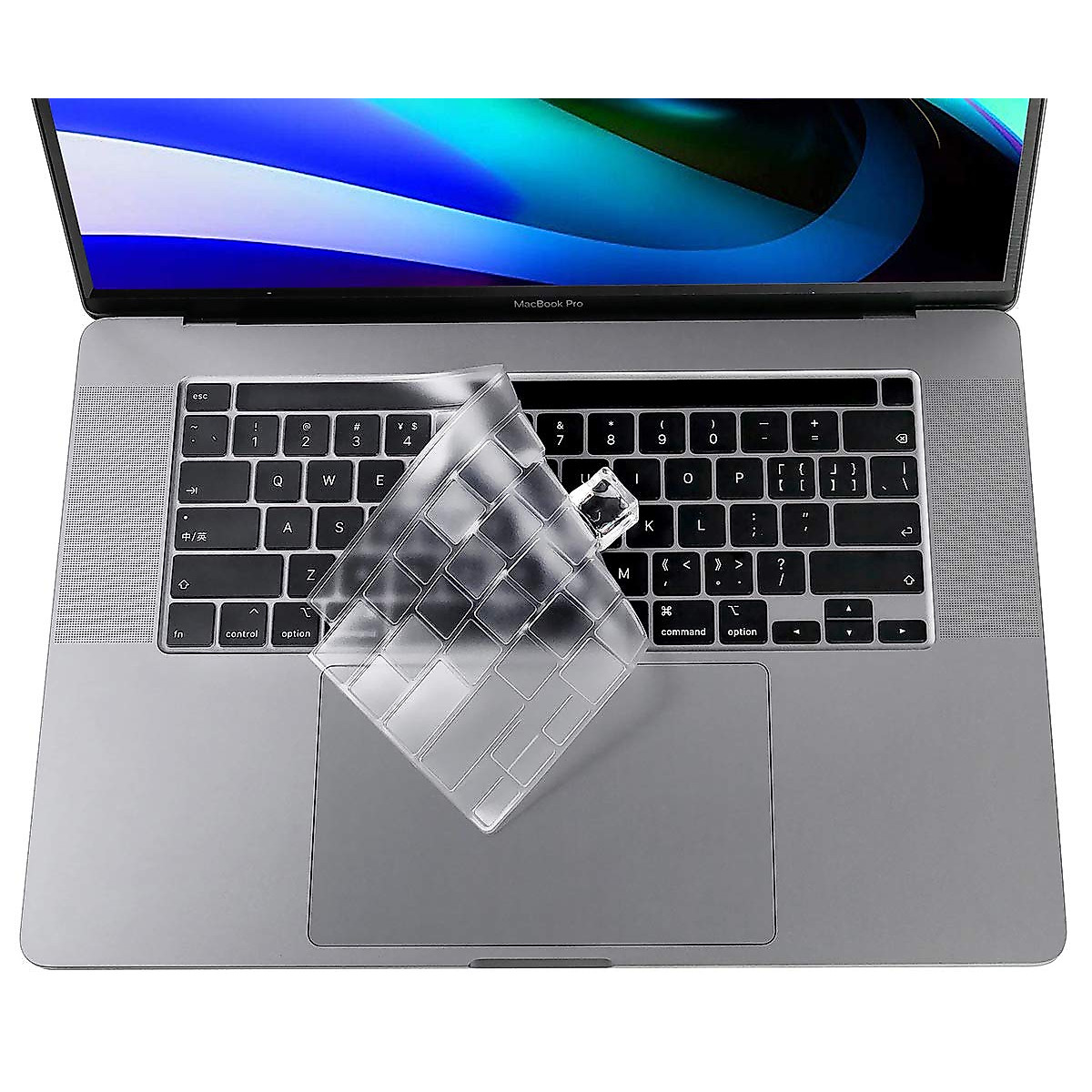 Keyboard Cover Compatible with 2024 MacBook Pro 13 inch M2 A2338 2024 2023-2020 M2 M1 A2338 A2289 A2251 & MacBook Pro 16 inch A2141 2020 2019 Touch Bar & Touch ID Keyboard Protector Skin Cover, Clear
