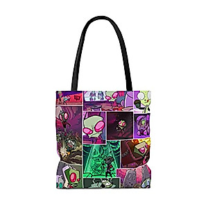 Invader Aesthetic Zim Tote Bag for Women and Men Beach Bag Shopping Bags School Shoulder Bag Reusable Grocery Bags