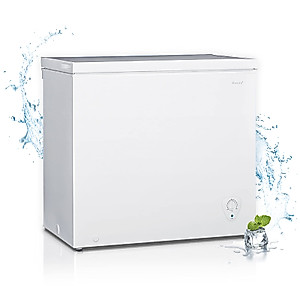 Smad 7 cu ft Chest Freezer with Hanging Removable Basket for Meat Fish Ice Shop Hotel Restaurant Grocery Large Family, -4 to 6.8 Degrees, White