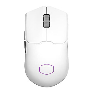 Cooler Master MM712 Wireless Gaming Mouse White with Adjustable 19,000 DPI, 2.4GHz and Bluetooth, Ultraweave Cable, PTFE Feet, RGB Lighting and MasterPlus+ Software
