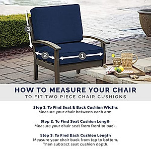 Arden Selections Outdoor Loveseat Cushion Set 46 x 26, French Blue Texture