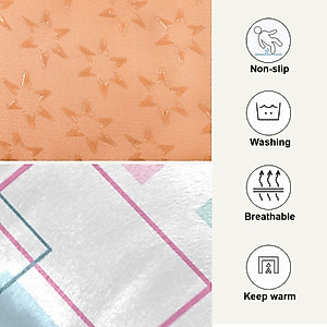 Coikll Pastel Square Pet Bed Pad Soft Dog Bed Mat with Anti-Slip Bottom, Machine Washable Crate Pad Mattress for Dog Sleeping- 24 * 18inches