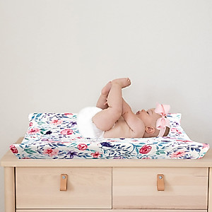 Floral Baby Diaper Changing Pad Cover, 2 Pack Infant Changing Table Mat Cover for Baby Girls Nursery Diaper Changing Cradle Mattress Sheets, Ultra Soft Jersey Knit