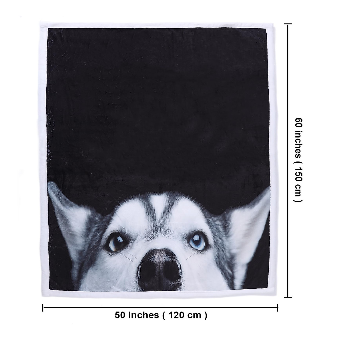 Zevrez Husky Dog Blanket, Cute Husky Gifts Kids Throw Blanket with Dog on It Soft Flannel Blanket Gift for Husky Lovers Boys Girls Sofa Bed(Dog 3, 48"x60")