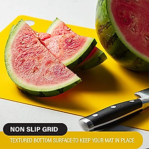 Bellemain Extra Thick Flexible Plastic Cutting Board Mats Non-Skid with Food Color Codes (Set of 4) (8"x11")