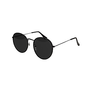 Tantino Small Square Round Trendy Men Women Polygon Sunglasses (Black Round + Gold Polygon, UV400)