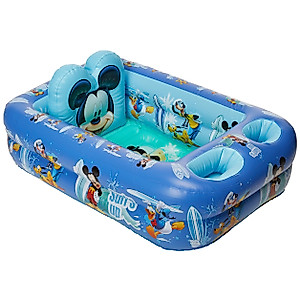 Disney Mickey Mouse Air-Filled Cushion Bath Tub - Free-Standing, Blow up, Portable, Inflatable, Safe Bathing, Baby Bathtub, Toddler Bathtub