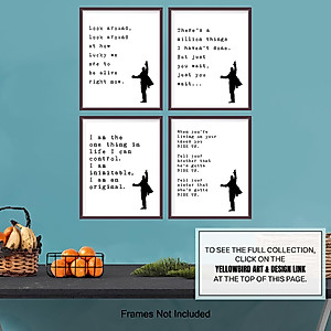 Musical Merchandise - 8x10 Lyrics Wall Art Poster Set - Motivational Inspirational Quotes Home Decor - Decoration for Bedroom, Office, Living Room - Gift for Fans - 4-8x10 Unframed prints