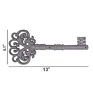 JOHOUSE Large Iron Key, Skeleton Key Decorative Antique Style Decorative Wine Cellar Key Castle Key for Home Décor