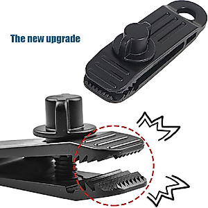 8 Pcs Tarp Clips Lock Grip Crocodile Mouth Clip Tent Accessories Awning Clamp for Tents, Tarp, Boat Cover, Pool Cover, Car Cover Black