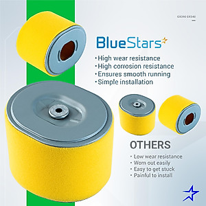 BlueStars AFZE30 GX390 GX340 Air Filter Replacement Part - Exact Fit For Honda GX340 GX390 GX 390 GX 340 11HP 13HP Engines - Replaces 17210-ZE3-505 17210-ZE3-010 Air Filter - PACK OF 4