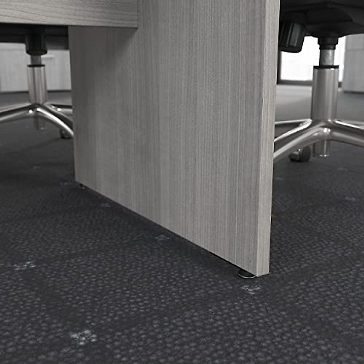 Bush Business Furniture Conference Table for 8-10 People | Boat Shaped 10 FT Engineered Wood Meeting Desk with Wooden Base for Office Boardrooms, 120W x 48D, Platinum Gray