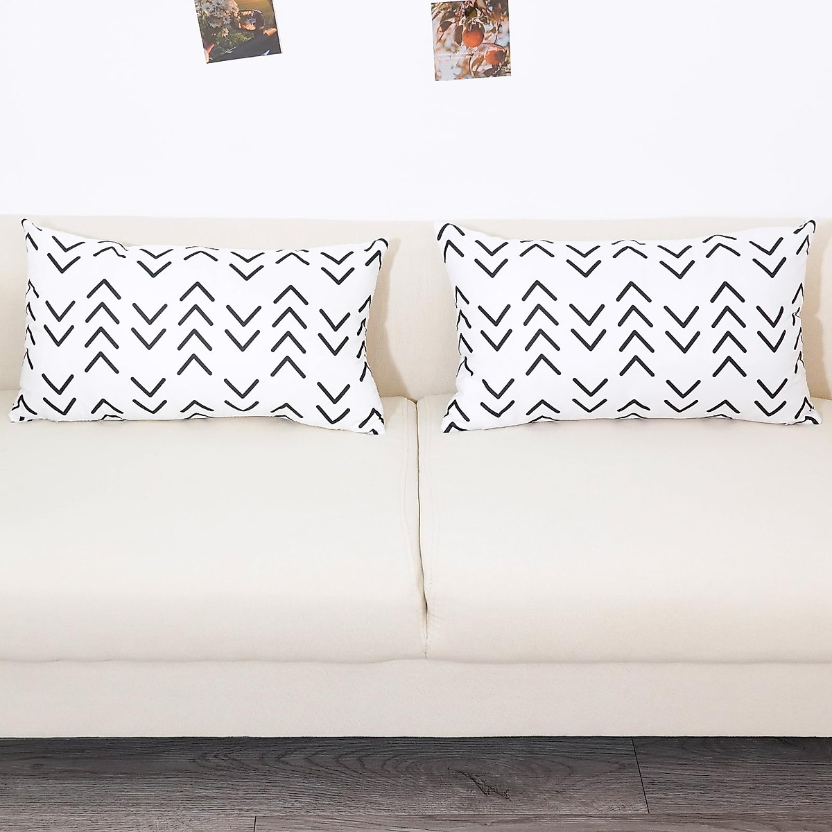 TAJWE Outdoor Arrow Pillow Covers Waterproof 12x20 Set of 2 Modern Geometry Outdoor Pillows Decorative Cushion Cases for Patio Furniture Sofa Couch Porch