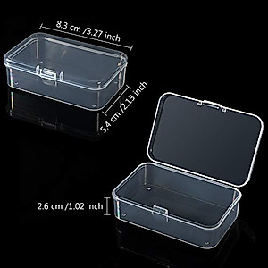 6 Pieces Mini Plastic Clear Beads Storage Containers Box for Collecting Small Items, Beads, Jewelry, Business Cards, Game Pieces, Crafts (3.27 x 2.13 x 1.02 Inch)