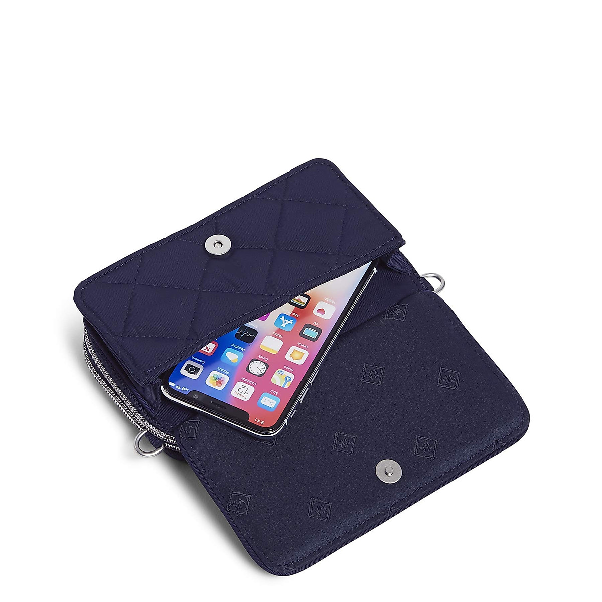 Vera Bradley Women's Performance Twill All in One Crossbody Purse With RFID Protection, Classic Navy, One Size