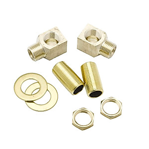 T&S Brass B-0230-K Installation Kit for B-0230 Style Faucets. Two short elbows, nipples, lock nuts and washers that provide 1/2" NPT male inlet and outlet when assembled