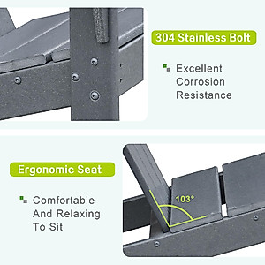 ATR ARTTOREAL Adirondack Chair Set of 2 with Table, HDPE Firepit Chairs for Outside, Weatherproof Outdoor Chairs for Garden Balcony Patio