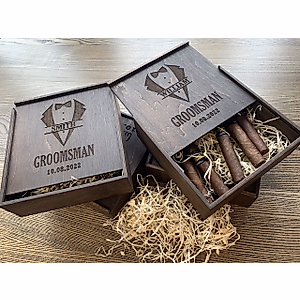 Personalizable Groomsmen Gift Box, Groomsmen Proposal, Best Man Proposal, Father of Bride Gift, Cigar Gift Box, Father of Groom Gift, Keepsake box