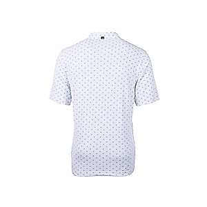 Cutter & Buck Men's Short Sleeve Virtue Eco Pique Tile Print Polo Shirt, White, XL