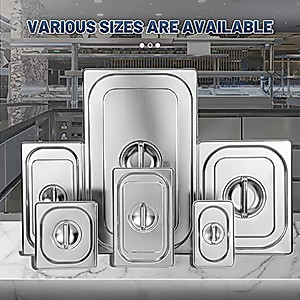 BIEAMA 6-Pack Full Size Steam Table Pan Cover, Lid with Handle, NSF, Hotel Pan Cover, Catering Food Pan Cover