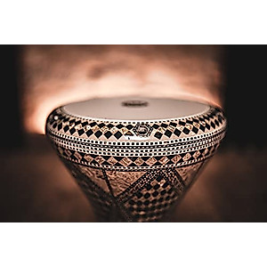 Meinl Percussion Artisan Edition Doumbek with Cast Aluminum Shell and Mother of Pearl Inlay — Made in Egypt — 8 3/4" Tunable All-Weather Synthetic Head, 2-Year Warranty, Mosaic Royale (AEED1)