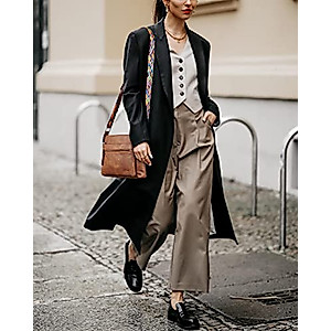 MASINTOR Crossbody Purses for Women Crossbody Bag, Triple Zip Pockets Adjustable Wide Strap, Soft Leather Medium Women's Crossbody Handbags