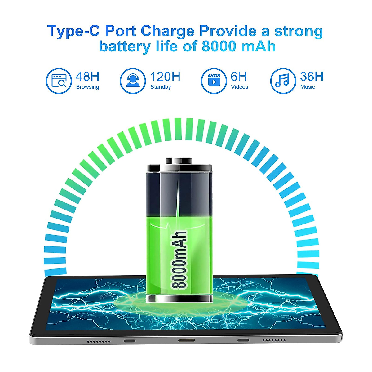 kinstone Android 12 Tablets-10.1Inch Gaming Tablet with 4G LTE/5G WIFI-8GB RAM+128GB ROM-Dual Camera 5+13MP-Upgrade 2.0GHz Octa-Core Processor-1920 x 1200 FHD IPS-8000mAh Battery Capacity(Sliver)