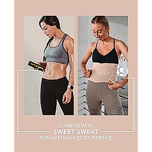 Sweet Sweat Toned Waist Trimmer for Women and Men | Premium Waist Trainer Belt to 'Tone' Your Stomach Area (Stone, Medium)