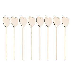 STOBOK Princess Fairy Wand Stick: 8PCS Unfinished Wooden DIY Crafts Heart Shaped Magical Wand for Girls Art Show Cosplay Costume Party