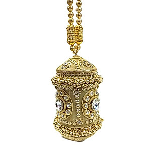Women/Girl Bridal Party Bag Clutch Handmade metal Potali Handbag purse Hand clutch fully beaded Crystal Rhinestones (Golden)