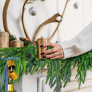 Jutom Christmas Real Touch Norfolk Pine Garlands Artificial Greenery Faux Christmas Norfolk Pine Garlands for Holiday Seasonal Indoor Home Decor Mantle(2 Pcs,60 Inches)