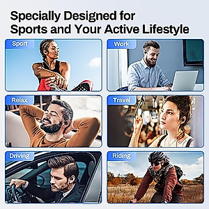 DACOM Open Ear Headphones Bluetooth 5.3, True Wireless Open Ear Earbuds with 16.2mm Dynamic Drivers 45Hrs Playtime Wireless Earbuds Long-Lasting Comfort Sport Earbuds for Running Workout