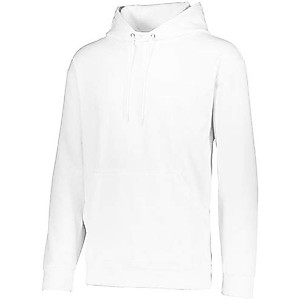 Augusta Sportswear Unisex-Adult Wicking Fleece Hooded Sweatshirt, White, Large