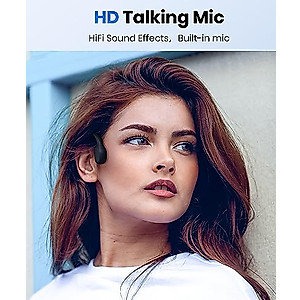 Bone Conduction Headphones, Wireless Open-Ear Headphones, Bluetooth 5.3 with Mic - MP3 Play Built-in 32GB Memory, IPX8 Waterproof Sports Headphones for Gym Workout Swimming Running Cycling.