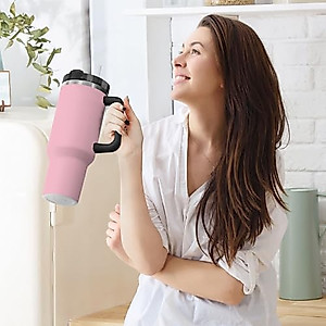 SEHANY Bright Pink 40Oz Tumbler with Lid and Straw, Double Vacuum Stainless Steel Insulated Sports Water Bottle Cup Holder Friendly Leak-Proof Travel Coffee Cup for Iced Drink