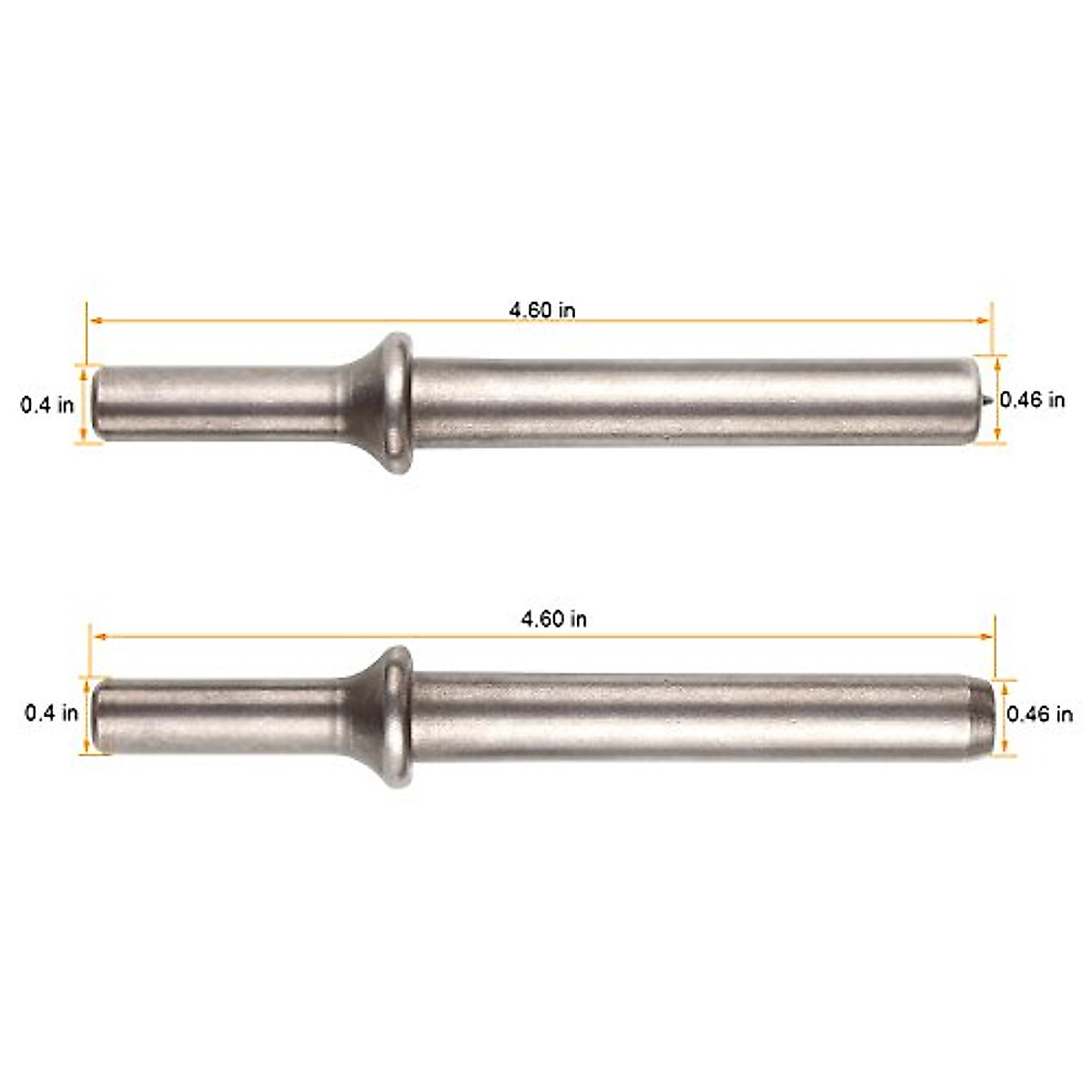 Heavy Duty 2pcs Rivet Set, Abuff Pneumatic Air Rivet Hammer Set for Shank 0.401 Chisel/Air Hammer Rivet Bits