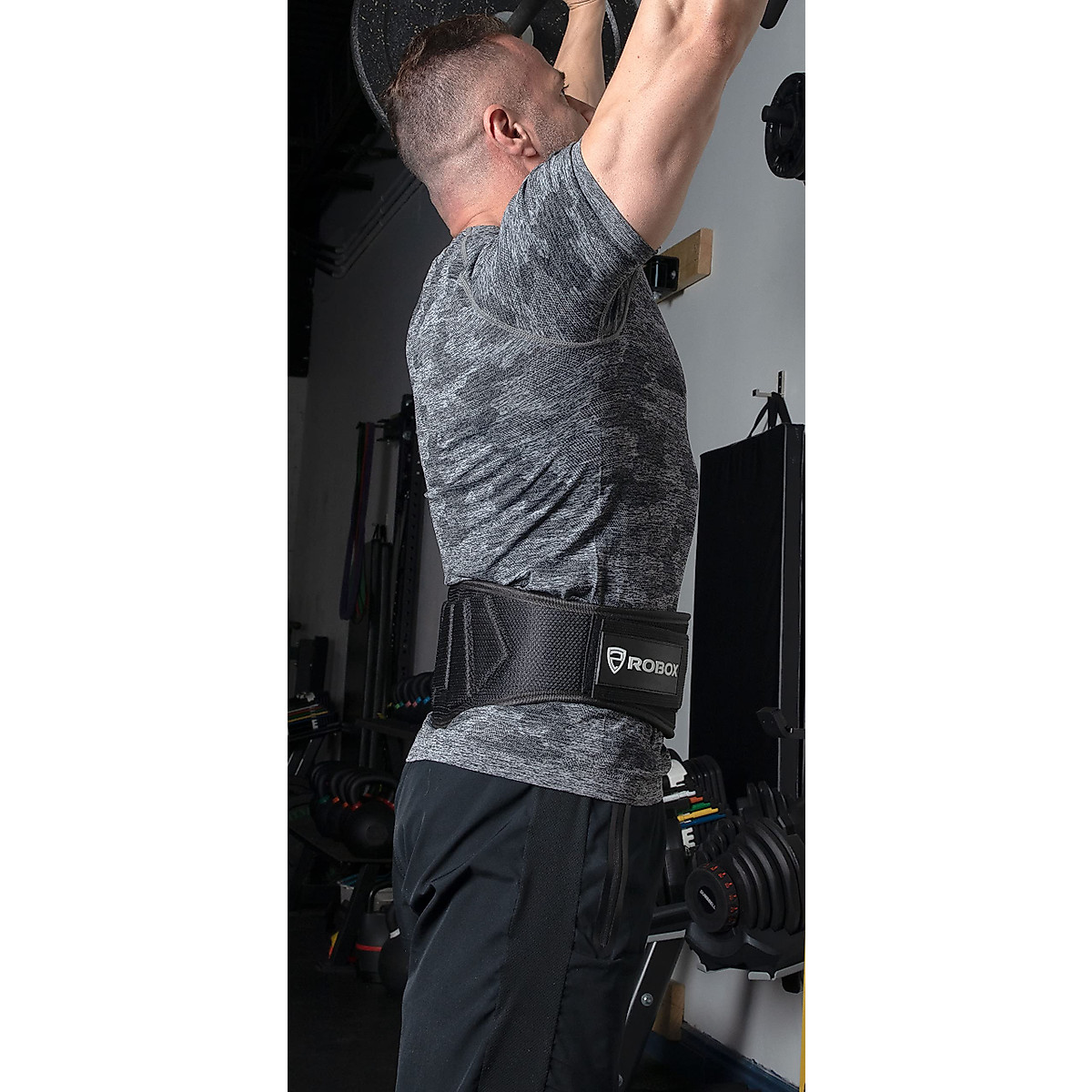 ROBOX Weight Lifting Belt, Lumbar Support, Powerlifting, Gym, Workout, Deadlift, Squat, Back Support 6" Neoprene Padded Self-Lock Buckle Belt for Men and Women (Small)