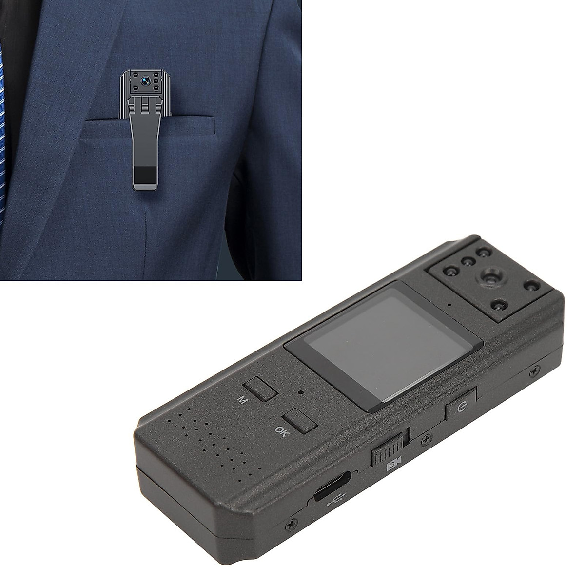 SALALIS HD Sports Camera, Aluminum Alloy Rear Clamp Mini HD Sports Camera Night for Riding