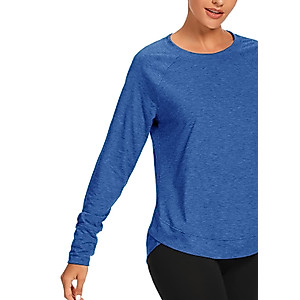 Muzniuer Long Sleeve Yoga Tops for Women-Long Sleeve Shirts for Women Long Sleeve Sports Running Fitness Clothes SkyBlue L