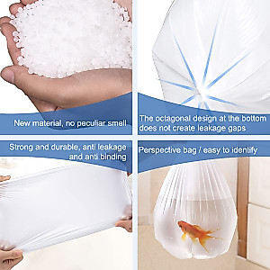 XUXRUS Small Trash Bags 1.2 Gallon - 5 Liter Waste Basket Trash Bags Bathroom Garbage Bags for Toilet,Office,120 Count,White