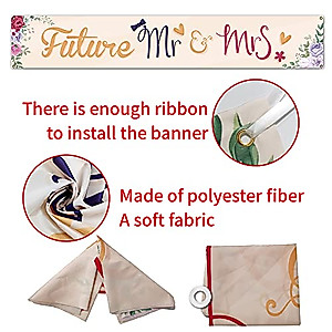 Future Mr & Mrs Large Banner Sign,Decorations Supplies For Engagement Bridal Shower Bride And Groom Party,Bachelorette Party Decor Lawn Sign Yard Sign 9.8x1.6ft