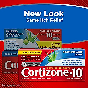 Cortizone 10 Maximum Strength Anti-Itch Cream with Soothing Aloe, 1% Hydrocortisone Creme, 2 oz.