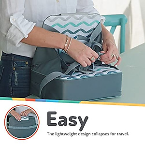 Nuby Easy Go Safety Lightweight High Chair Booster Seat, Great for Travel, Blue