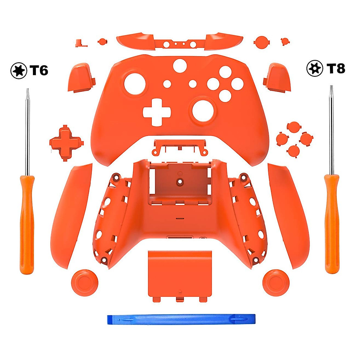 SN-RIGGOR Replacement Housing Full Shell Set Full Buttons Set Faceplates ABXY Buttons RB LB Bumpers for Xbox One S Slim Controller (3.5 mm Headphone Jack) S Controller Repair Parts (Green)