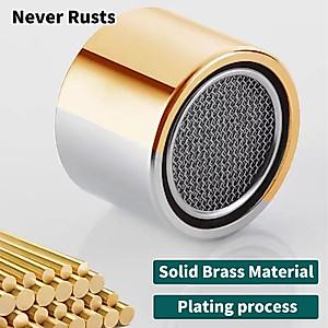 TSBSHum Bathroom Sink Aerator,2.2 GPM Faucet Aerator, Made of Solid Brass and Stainless Steel,55/64 Inch Female Thread Faucet Replacement with Gasket,For Kitchen and Bathroom,4PCS(Silver)