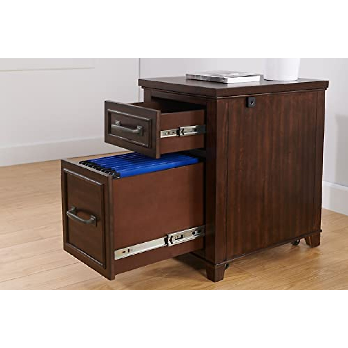Martin Svensson Home Del Mar Fingerprint Lock File Cabinet, Walnut Coffee