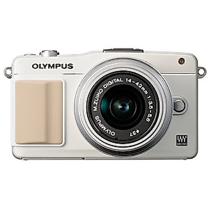 Olympus E-PM2 16MP Mirrorless Digital Camera with 14-42mm and 40-150mm Two Lens Kit (White) (Old Model)