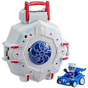 PJ Masks Power Heroes PJ Power Q Playset, Headquarters Set with Car and Figure, Superhero Toys for 3 Year Old Boys and Girls and Up