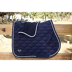 Tack Shack of Ocala Cavallo Halima Eventing/All Purpose Saddle Pad with Matching Hanne Fly Bonnet, Saddle Pads for Horses, Saddle Pad, Saddle Towel, Fly Bonnet, Fly Bonnet for Horses, Pet Supplies