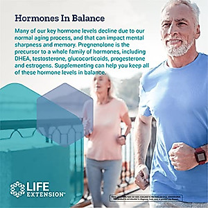 Life Extension Pregnenolone 100mg Hormone Balance, Anti-Aging & Longevity - Memory & Cognition Support Supplement – Non-GMO, Gluten-Free -100 Capsules